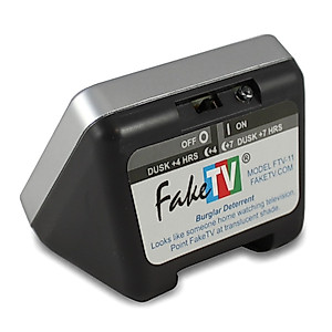 FakeTV – FTV-11 - Advanced Burglar Deterrent Device – Widescreen Realistic Television Simulator with Reflective Lens - Dummy Home Security Device with Lights – Protect Your House & Valuables