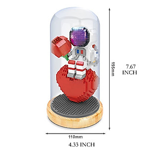 Uvini Building Blocks Astronaut Model with Light STEM Building Toy Micro Blocks for Adults or Teens Gifts Spaceman with Heart Mini Blocks Set DIY Bricks Toys 654PCS, 00877