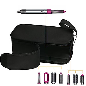 Beautyflier Travel Case Compatible with Dyson Airwrap Styler, Hair Dryer Brush Holder Portable Storage Bag Travel Organizer for Airwrap Styler and Attachments, Black Carrying Case for Shark Flexstyle
