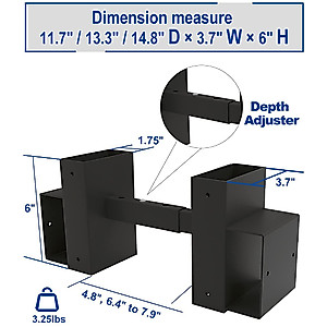 Artibear Depth Adjustable Firewood Rack Brackets for Outdoor, 2x4 Wood Storage Holder Kit for Indoor Fireplace, 2 Packs (2x4s not Include)