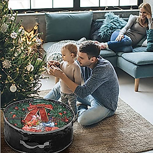 Propik Christmas Wreath Storage Bag 24" - Garland Holiday Container with Clear Window - Tear Resistant Fabric - 2 Pack (24 Inch, Black)
