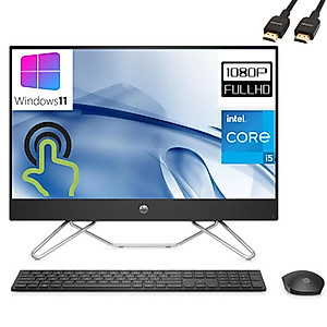 HP 2023 24 23.8" Touchscreen FHD All-in-One Desktop Computer, 12th Gen Intel 10-Core i5-1235U(Beat i7-1195G7), 16GB DDR4 RAM, 1TB PCIe SSD, WiFi 6, Bluetooth 5.2, Black, Windows 11, BROAG HDMI Cable