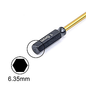 RC Hex Drill Bit 1.5mm 2.0mm 2.5mm 3.0mm Hex Screwdriver Tip RC Hobby Tools Kit for RC Helicopter Model(4PCS)
