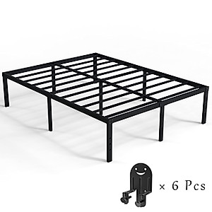 DiaOutro 18 Inch Queen Bed Frame Heavy Duty Metal Platform with Non Slip Mattress Gaskets
