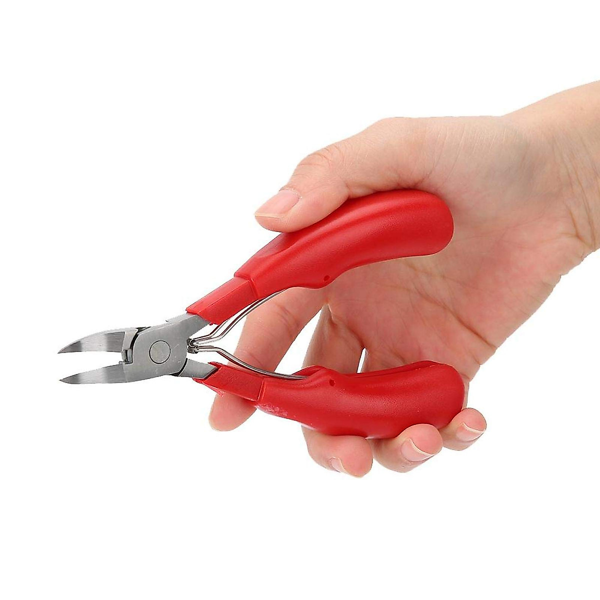 Uxsiya Pedicure Cutter Tool Cuticle Scissors Nail Cuticle Pliers Nonslip Stainless Steel for Salon for Home Use Nail Care Different Nail Red