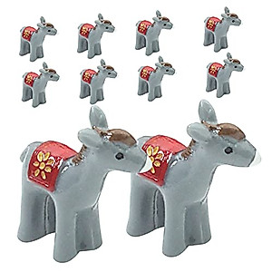 YARNOW 50 Pcs Micro Landscape Little Donkey Miniature Animals Figurines Mini Fairy Figurines Fairy Gardens Ornaments Figure Statue Animals Toys Micro Donkey Ornaments Resin Cute Flowerpot