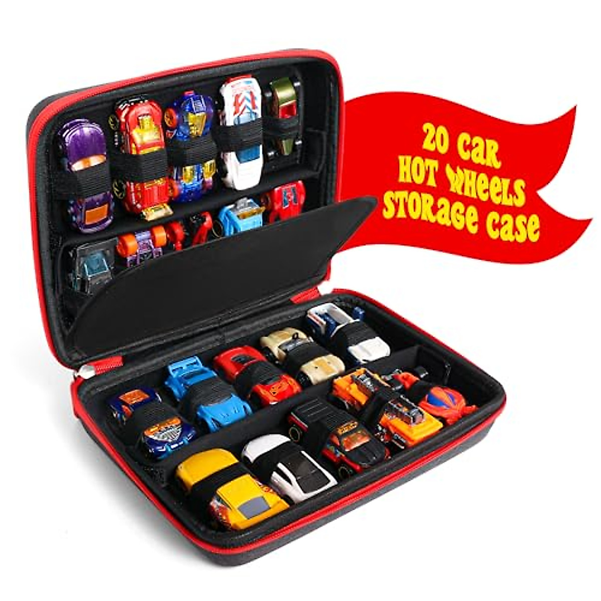 All7s Hot Wheels Case Storage For 20 Cars Hard Shell Matchbox Car Case | Hot Wheels Cars Storage Case | Toy Car Storage Organizer