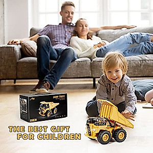 Funbud Remote Control Dump Truck for Boys Ages 6-12, RC Construction Vehicle Engineering Toys, Birthday Ideas for 7 8 9 10 11 Year Old Kids