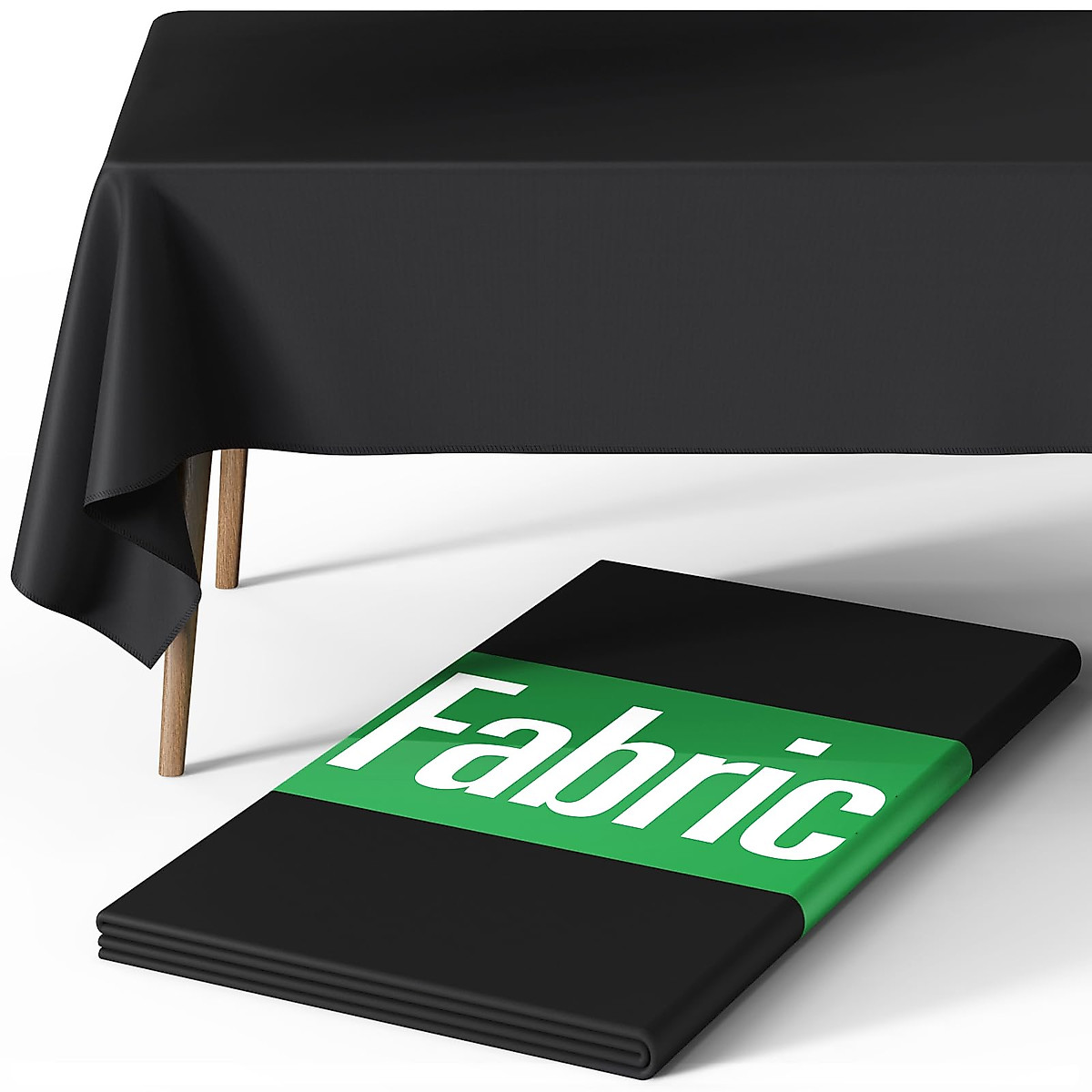 Pureegg Table Cloth - Polyester Table Cloth for Rectangle Table, 60''x84'' Tablecloth, Decorative Tablecloths for Parties, Dinings, Picnics, Washable & Ironable, Black