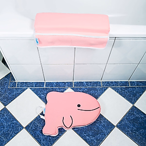 Cuddlix Baby Kneeler and Elbow Rest Pad Set for Baby Bathing Parents, Extra Thick Soft Mat with Organizer Pockets - Painless Kneeling Quick Drying Non-Slip for Newborn, Pastel Pink