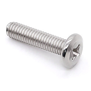Glvaner (25 pcs) M6-1.0 x 35mm Binding Screws, Flat Round Head Phillips Drive Machine Screw 304 Stainless Steel 18-8 Full Thread, Furniture Screw Connection Bolt Screw