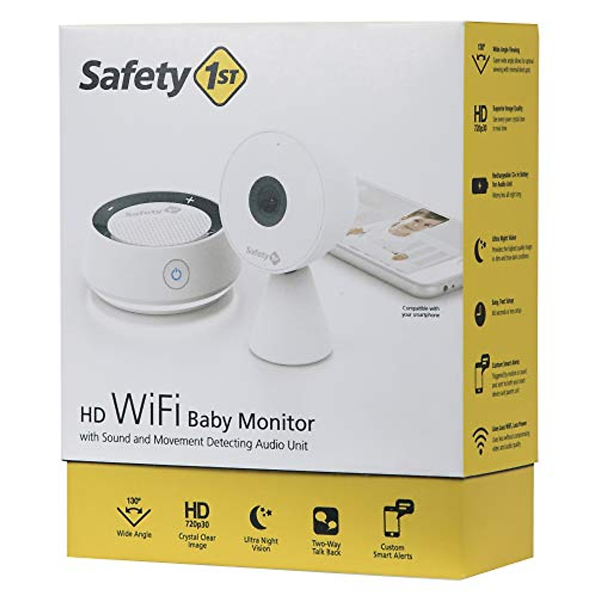 Safety 1st HD Wi-Fi Baby Monitor Camera with Sound- and Movement-Detecting Audio Unit