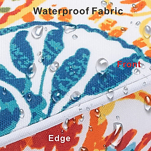 JMKaixin Patio Chair Cushions 19 x 19 Inch Waterproof Outdoor Seat Cushions for Patio Furniture Garden Sofa Couch Chair Pads with Adjustable Straps, Set of 2