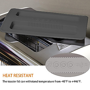 2 Pack Toaster Cover 2 Slice Toaster Cover Silicone Toaster Lid Bread Machine Cover Bread Maker Accessories (Black)