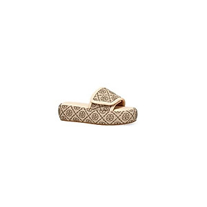 Tory Burch Women's T Monogram Hazel Logo Jacquard Platform Slides Shoes (8, Numeric_8)