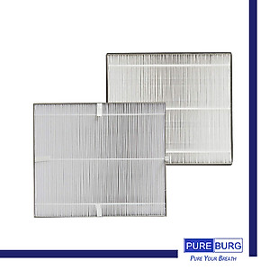 PUREBURG MD1-0022 MD1-0023 True HEPA Replacement Filter Set Compatible with Vornado MD1-0022 MD1-0023, AC300 AC350 AC500 AC550 PCO200 PCO300 PCO500 PCO375DC PCO575DC,H13 2-Pack