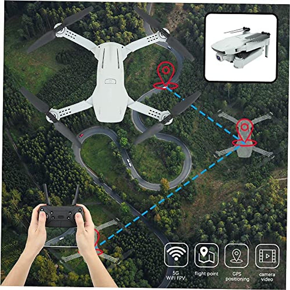 Explore the Skies with our 5G WiFi RC Drone - High Definition Camera FPV and Folding Quadcopter - Perfect for Aerial Photography and First Person Viewing