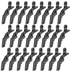 ACO-UINT 24 Pcs Black Professional Alligator Hair Clips for Hair Salon, Hair Styling Clips for Women