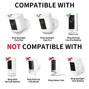 ALERTCAM Power Adapter for Ring Spotlight Cam Plus/Pro (Battery), with 25Ft/7.5m Flat Weatherproof Outdoor Cable Continuously Power Your Ring Camera - White