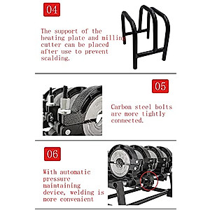 INTSUPERMAI Pipe Fusion Welder 4 Clamps Electric Tube Butt Fusion Machine Pipe Welding Machine PP PE PB PVDF Butt Fusion Welding Machine 110V 2.48"-6.30" (63-160mm) with Digital Heating Plate