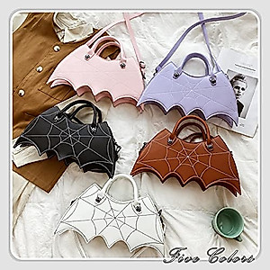 LUI SUI Womens Black Bat Wing Tote Purse Shoulder Bags Holloween Bat Spider Web Crossbody Bags For Girls