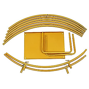 Dia 31.5in Double Ring Wedding Cake Stand Flower Stand Arch Rack,Metal Round Floral Hoop Cake Holder,Dessert Cupcake Display Stand for Wedding Birthday Party Decor Outdoor Garden (Gold)