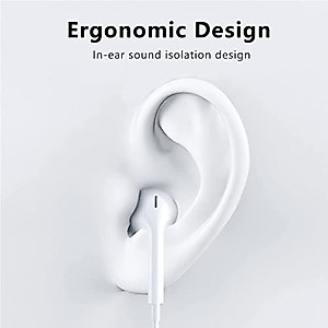 Apple Earbuds Wired Lightning Headphones【Apple MFi Certified】 Earphones with Lightning Connector Built-in Microphone and Volume Control Perfectly Compatible with iPhone 14/13/12/11/SE/X/XR/X/8/7 Plus