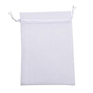 KUPOO Pack of 50PCS 8x12 Inch Organza Drawstring Gift Bag Pouch Wrap for Party/Game/Wedding (White)
