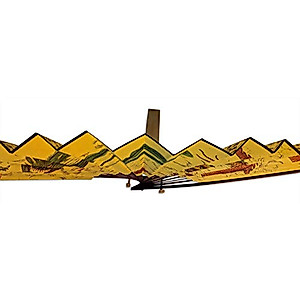 C&K Solutions Bamboo Tripod Folding Fan Stand Wall Mount; Sturdy Display Base; Large Japanese Hand Held Fan Holder