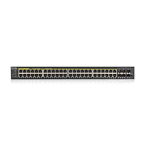 ZYXEL 48-Port PoE Switch Gigabit Ethernet Smart (GS1920-48HPV2) - Managed, with 48x PoE+ @ 375W, 4x SFP, Rackmount, Limited Lifetime Protection