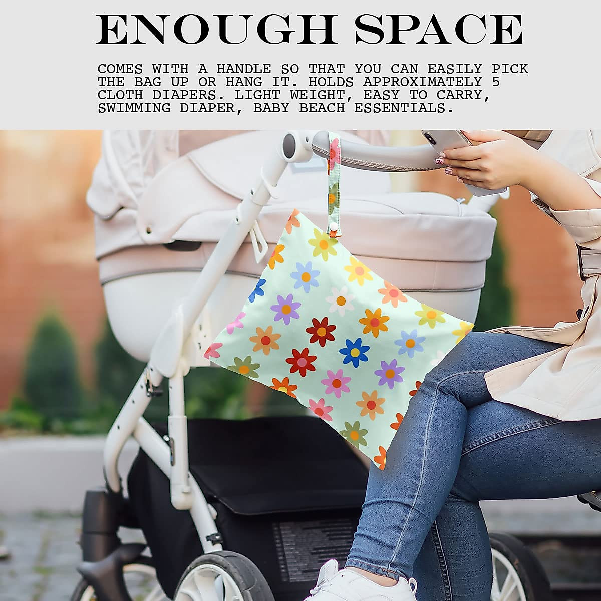 zcyxuuw Wet bag, Wet dry bag, swimsuit, travel, beach, pool, diapers, dirty yoga gym clothes, toiletries, waterproof Heart Decor Bohemian heart romantic birthday gift, 2 piece set.