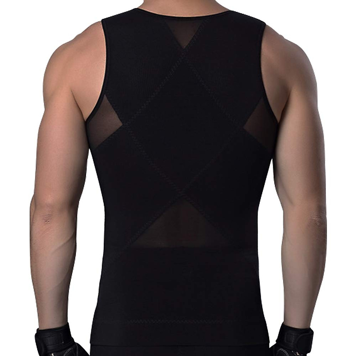 GSKS Compression Shirts for Men Body Shaper Slimming Shirts Shapewear with Zipper