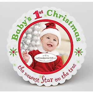 The Grandparent Gift Ceramic Photo Ornament, Baby's First Christmas