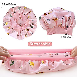 TCOTBE 3 Pcs Soft Satin Bonnet Silk Bonnet Hair Wrap for Sleeping Silk Sleeping Cap with Wide Elastic Band Night Sleep Cap Bonnets Hair Cover Single Layer Night Sleeping Head Cover for Women