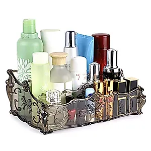 Hipiwe 3 Slots Acrylic Makeup Organizers - Cosmetic Storage Rack Holder, Dresser Vanity Box Desktop Skin Care Products Container for Dresser and Bathroom
