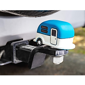 Camco Life is Better at The Campsite Hitch Cover, Blue | Protects Your Hitchball from Dirt and Rust | Compatible with 1-7/8-inch and 2-inch Diameter Balls (53306)