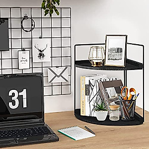 Modesign 2-Tier Bathroom Counter Organizer, Bathroom Corner Storage Shelf, Bathroom Trays for Counter Vanity Organizer, Cosmetic Holder Perfume Makeup Organizer Standing Rack, Kitchen Spice Rack