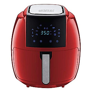 GoWISE USA 7-Quart 8-in-1 Digital Air Fryer with Recipe Book, 7.0-Qt, Red