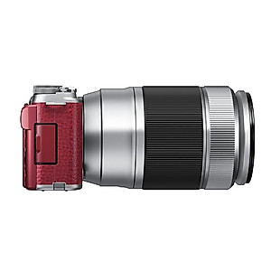 FUJIFILM-Less Digital Camera Mirror Single-Lens X-A1 Double Zoom Lens kit Red F X-A1R / 1650 / 50230KIT [International Version, No Warranty]