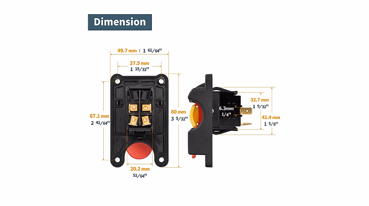 PowerTec 71649 Table Saw Switch Replacement for Ryobi & Craftsman