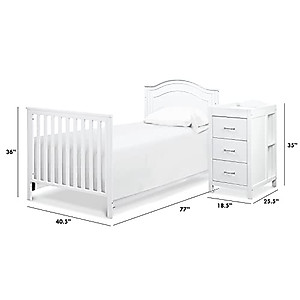 DaVinci Twin Size Conversion Kit (M12899) for Charlie Mini Crib and Changer Combo in White