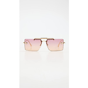 Versace Women's Medusa Rimless Sunglasses, Gold/Clear Orange Fuchsia, One Size