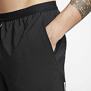 Nike Men's Flex Stride 5" Brief Running Shorts (Black/Reflective Silver, Medium, m)