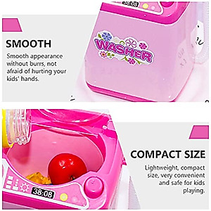 Toyvian Mini Makeup Brush Cleaner Plastic Electric Washing Machine Automatic Dollhouse Cosmetic Powder Puff Washer Device Sponge Cleaning Tool for Girls Ladies