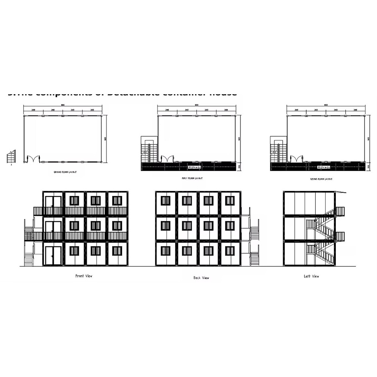 Generic Airconditioned Foldable Prefab Homes Prefabricated 20ft Office Fully Equipped Expandable Container Movable House with Bathroom +Kitchen with Sun Shade, Customized
