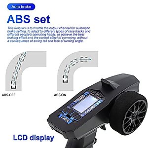 havcybin Turbo Racing P32 91803G-C 2.4G 4CH RC Remote and Receiver Controller LCD Display with Waterproof Radio Transmitter for RC Car Boat (91803-C)