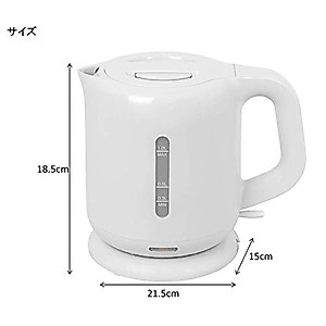 Yamazen electric kettle 1.0L boiling automatic OFF function with white DKE-100 (W)