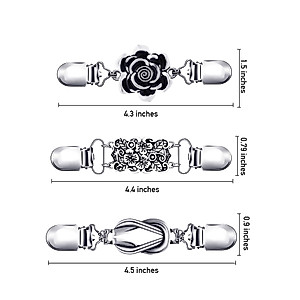 Hicarer 6 Pieces Vintage Shirt Dress Cardigan Clip, Waist Clip for Women, Sweater Shawl Brooch Jacket Clip for Clothing (Vintage Style)