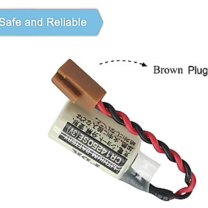 EVA(12-Pack) CR14250SE 3V 1800mAh Lithium Battery Replacement for Sanyo FDK 1/2AA PLC Battery 1747-BA Backup Power Supply with Brown Plug