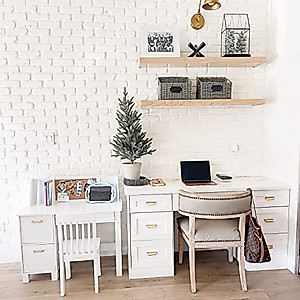 KidKraft Wooden Study Desk for Children with Chair, Bulletin Board and Cabinets, White, Gift for Ages 5-10, 35.7 x18.3 x 34.4 inches